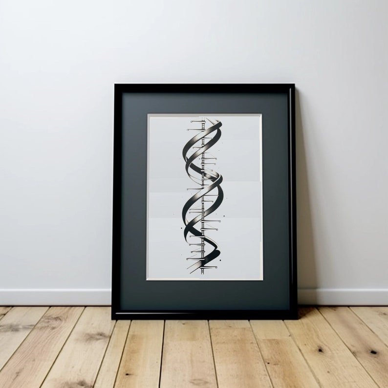 Modern Wall Art DNA Wall Decor Black and White Wall Art Bedroom - Etsy
