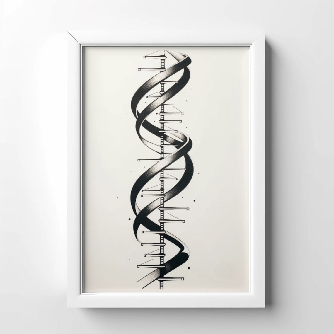 Modern Wall Art DNA Wall Decor Black and White Wall Art Bedroom - Etsy