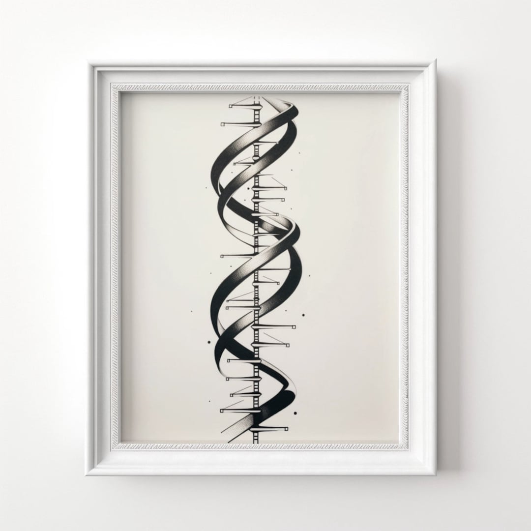 Modern Wall Art DNA Wall Decor Black and White Wall Art Bedroom - Etsy