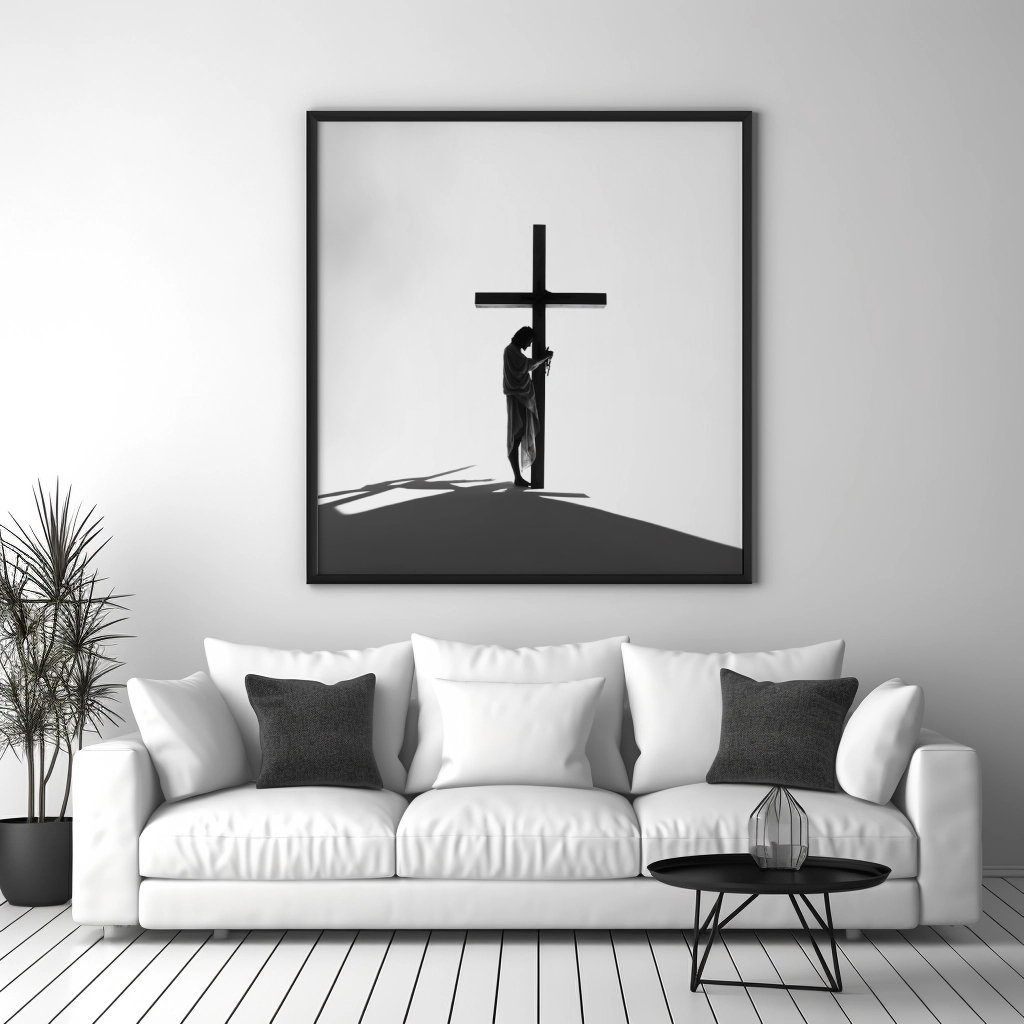 Christian Wall Art for Bedroom Jesus and the Cross Religious Artwork - Etsy