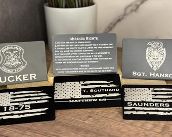 Laser Engraved Miranda Rights Card. Personalized With Your Department ...