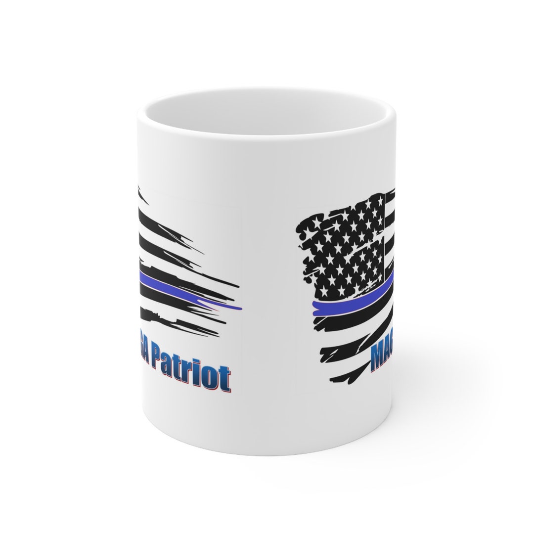 MAGA PATRIOT Blue Line Flag Mug - Etsy