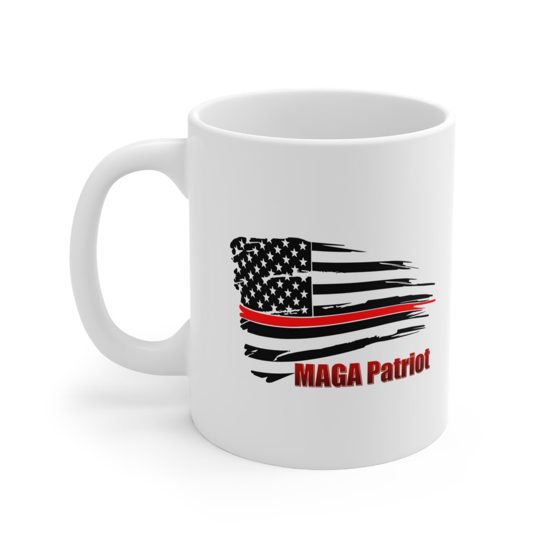 MAGA PATRIOT Red Line Flag Mug Support First Responders Coffee Cup - Etsy