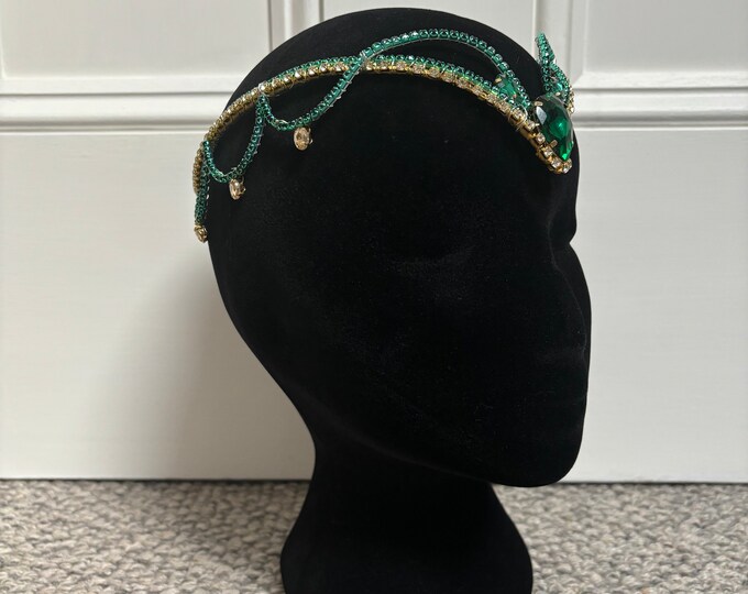 Esmeralda - Half Tiara - Green and Gold Hand Made Performance Tiara - Etsy