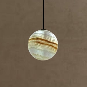 Amber White Alabaster Ceiling Pending, Light Esphere Fixture, Pendant ...