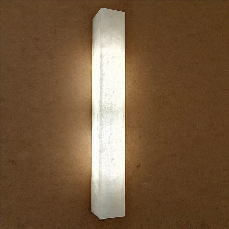 Alabaster Slim Crystal White Wall Sconce Lighting, Modern Wall Lamp ...