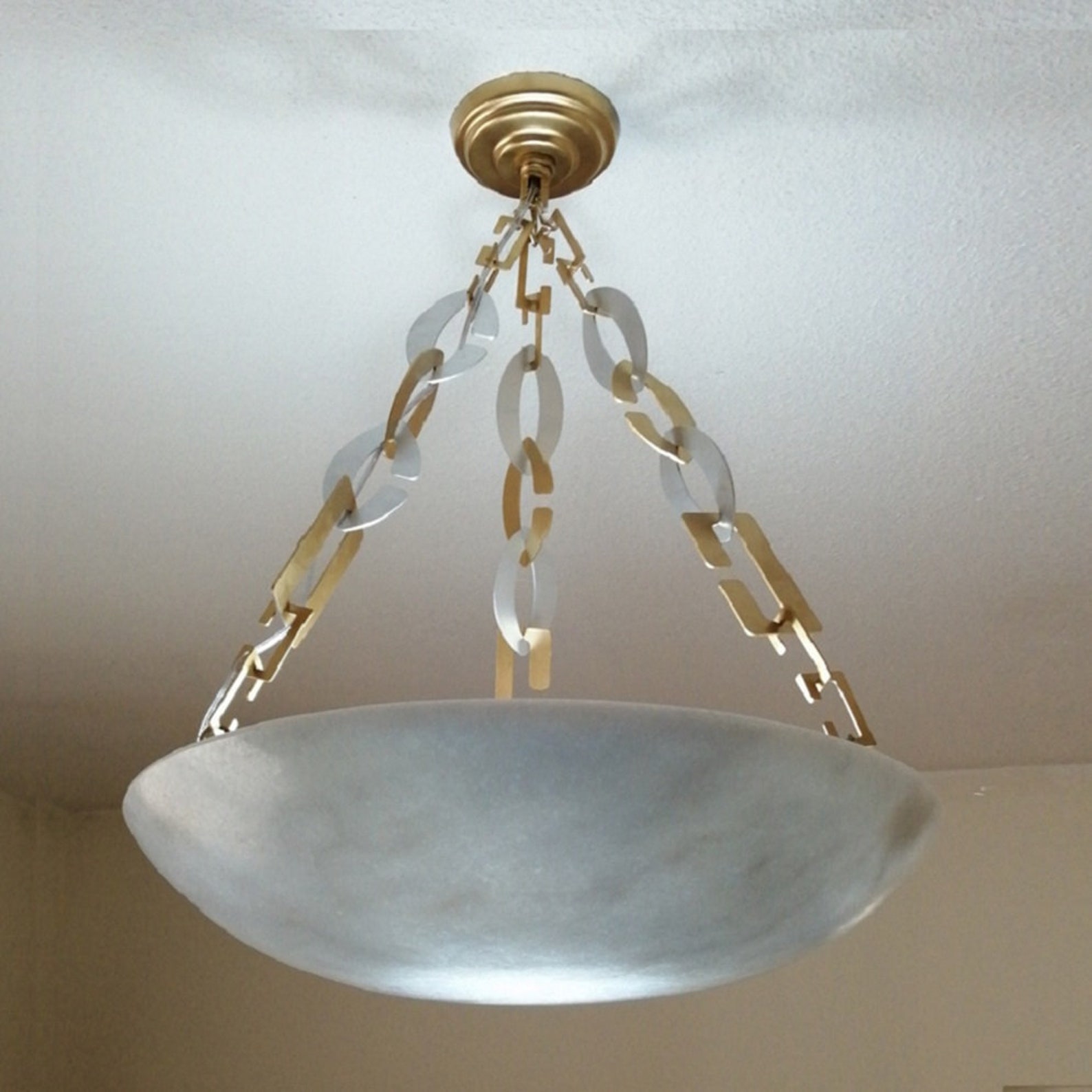 White Salt Italian Alabaster Lamp, Marble Pendant Light, Alabaster ...