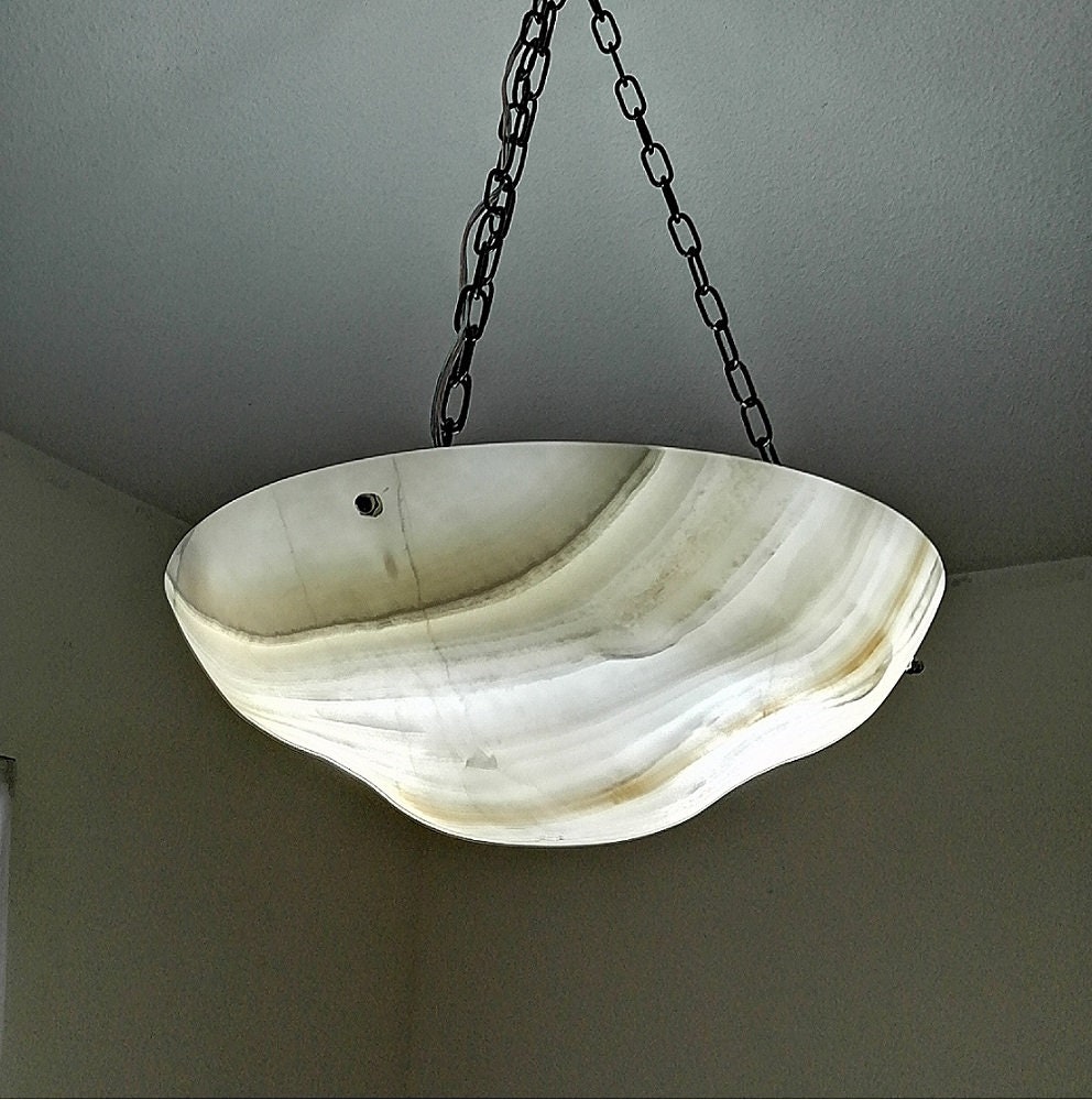 Modern Honey White Alabaster Ceiling Lighting Lamp, Pendant Lighting ...