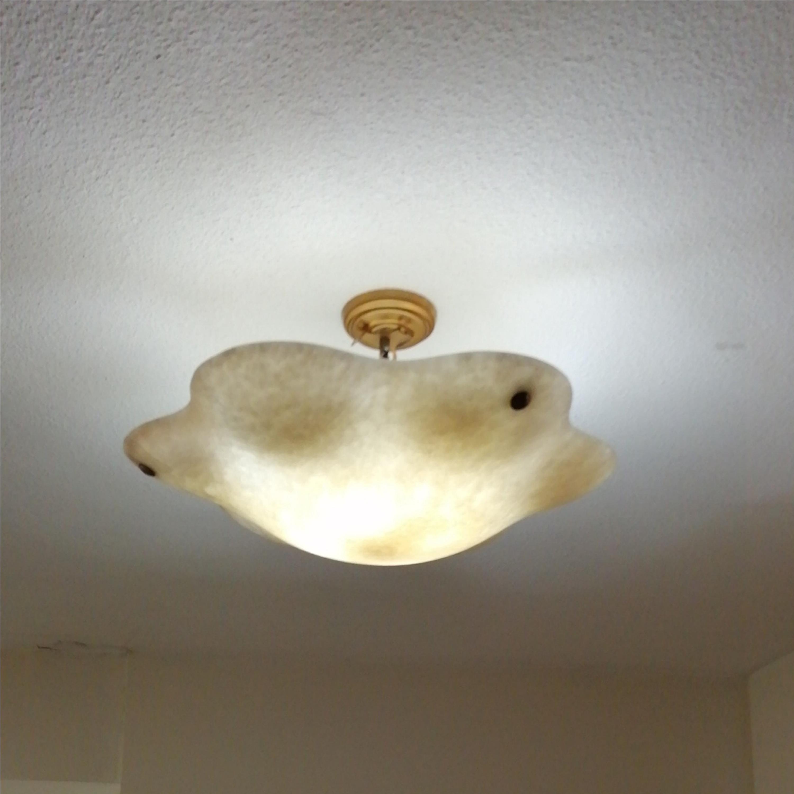 Honey White Alabaster Semi Flush Chandelier, Italian Alabaster Lamp ...
