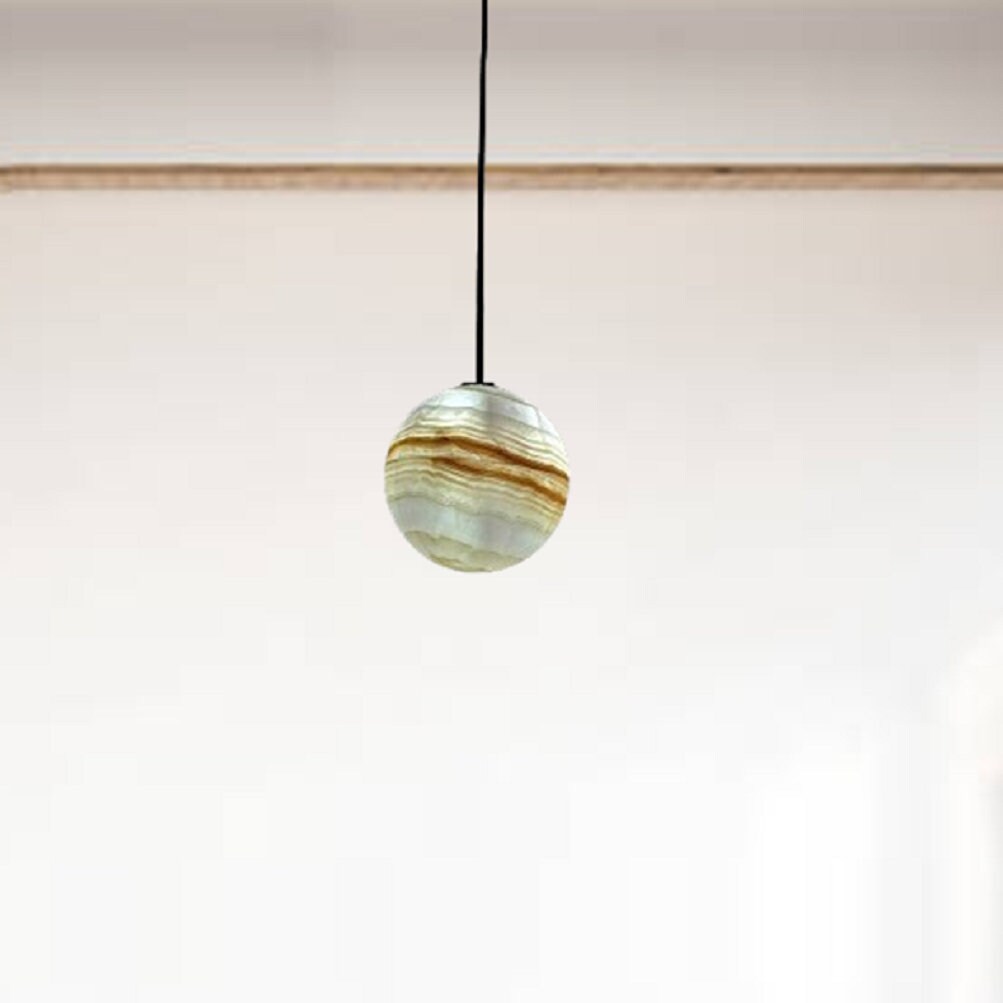 Amber White Alabaster Ceiling Pending, Light Esphere Fixture, Pendant ...
