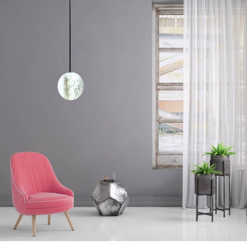 Crystal White Alabaster Ceiling Pending Light Esphere Fixture, Pendant ...