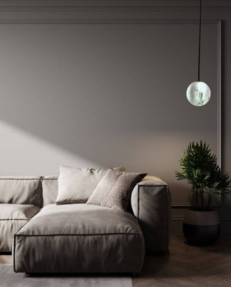 Crystal White Alabaster Ceiling Pending Light Esphere Fixture, Pendant ...