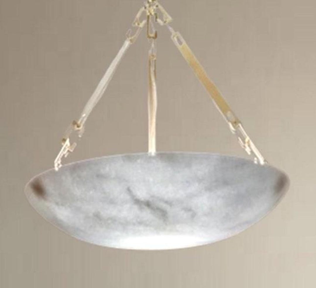 Modern Salt White Alabaster Ceiling Light Fixture, Pendant Lighting ...