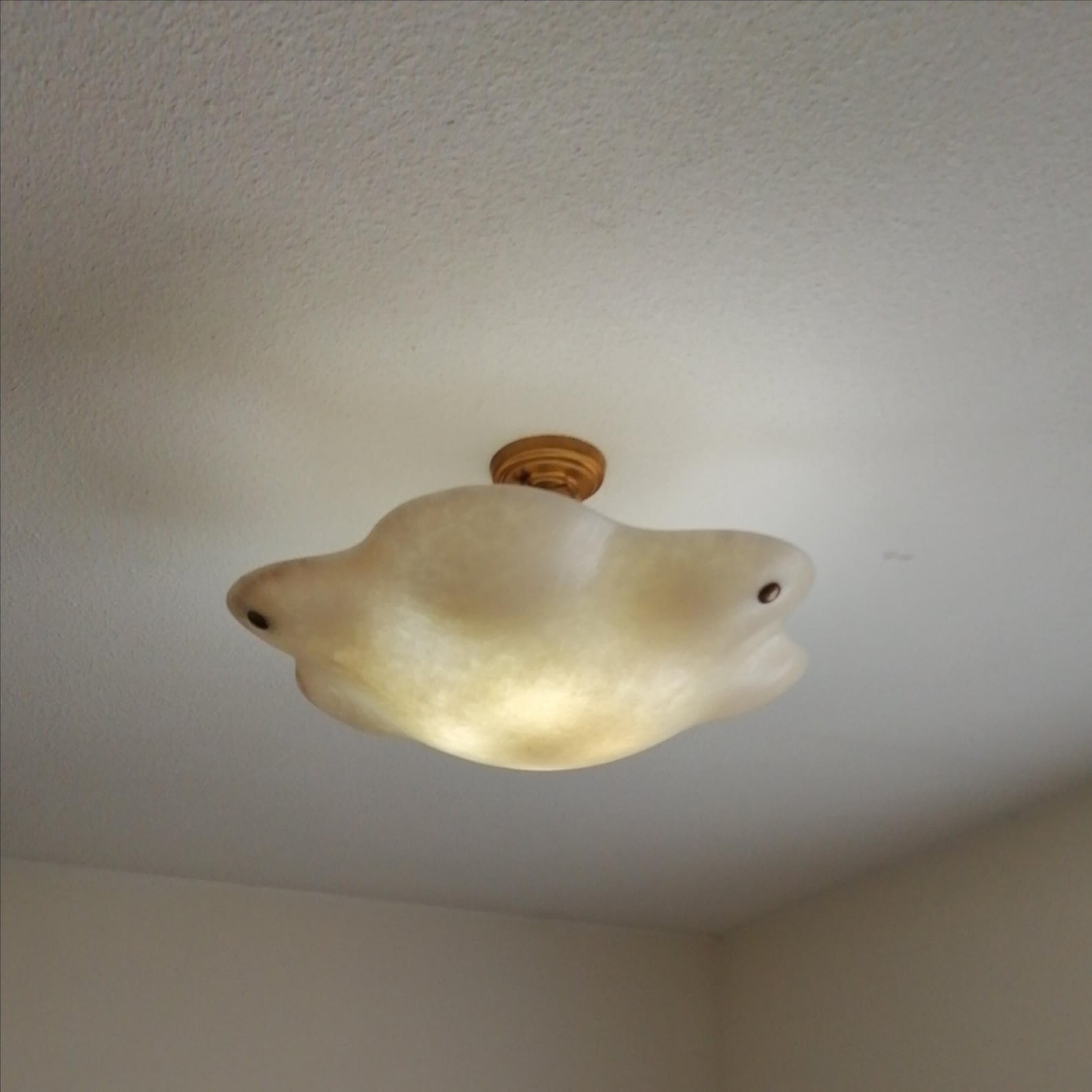 Honey White Alabaster Semi Flush Chandelier, Italian Alabaster Lamp ...