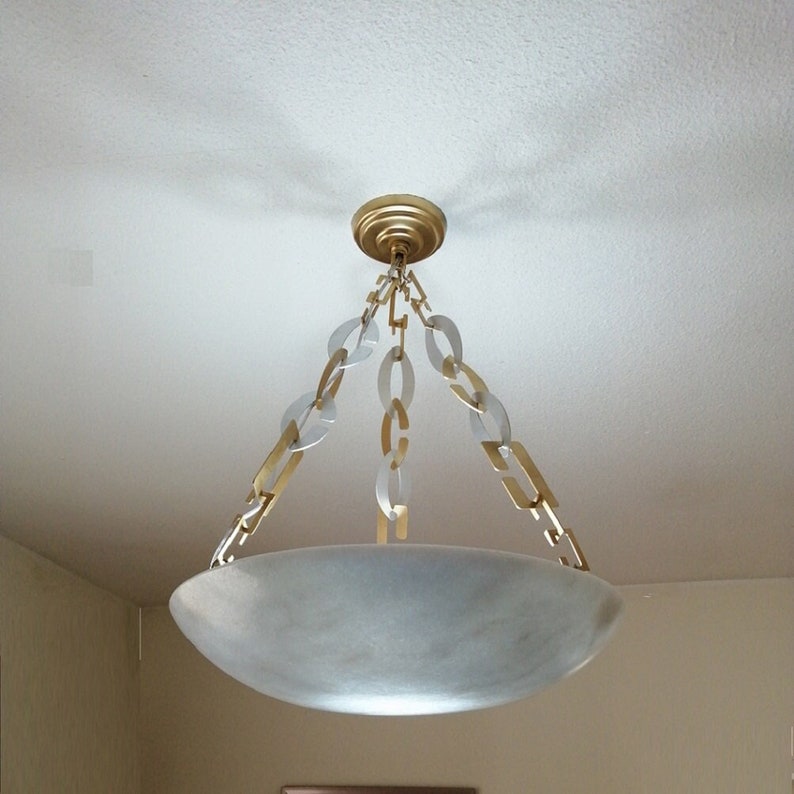 White Salt Italian Alabaster Lamp, Marble Pendant Light, Alabaster ...