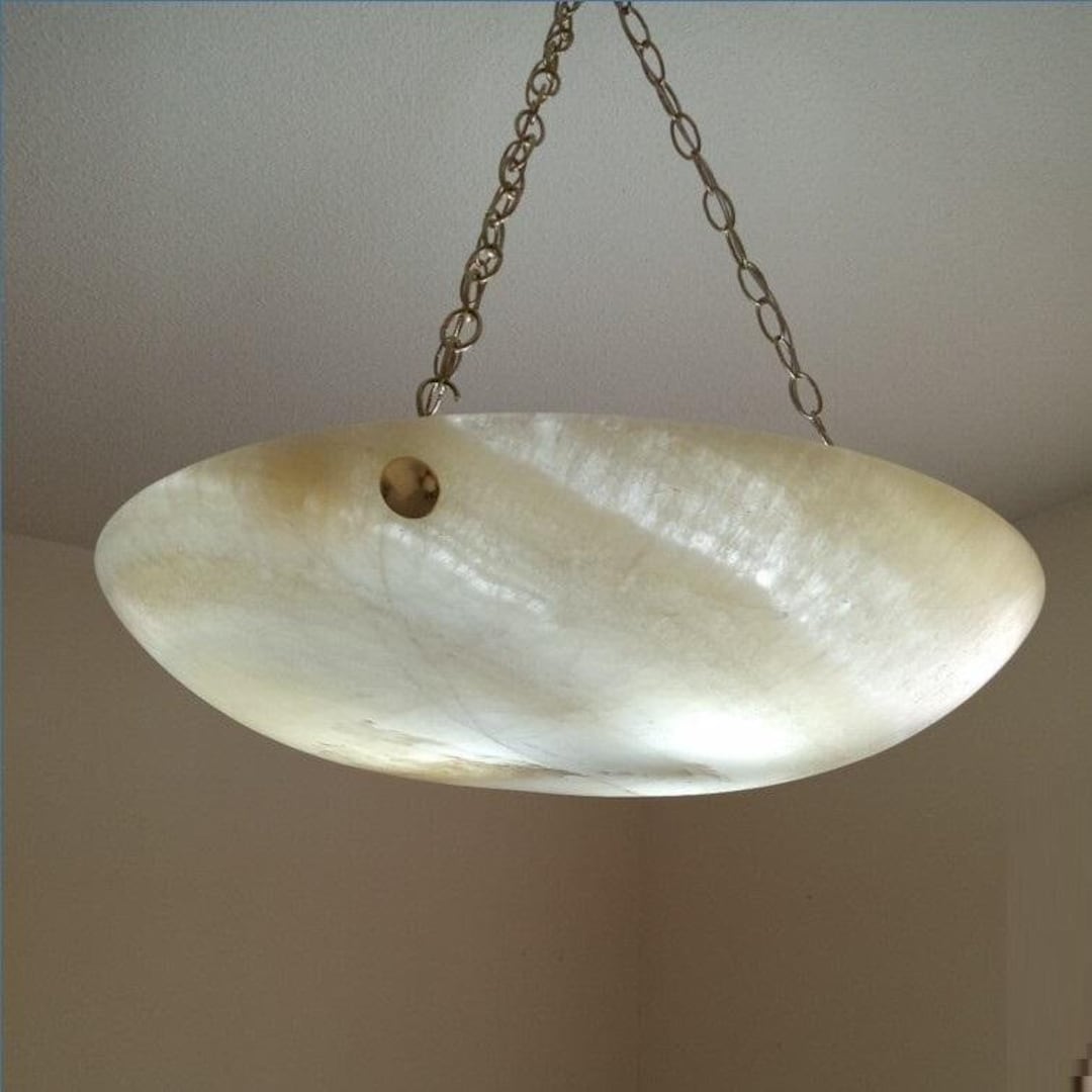 Honey White Alabaster Chandelier, Italian Alabaster Lamp, Marble ...