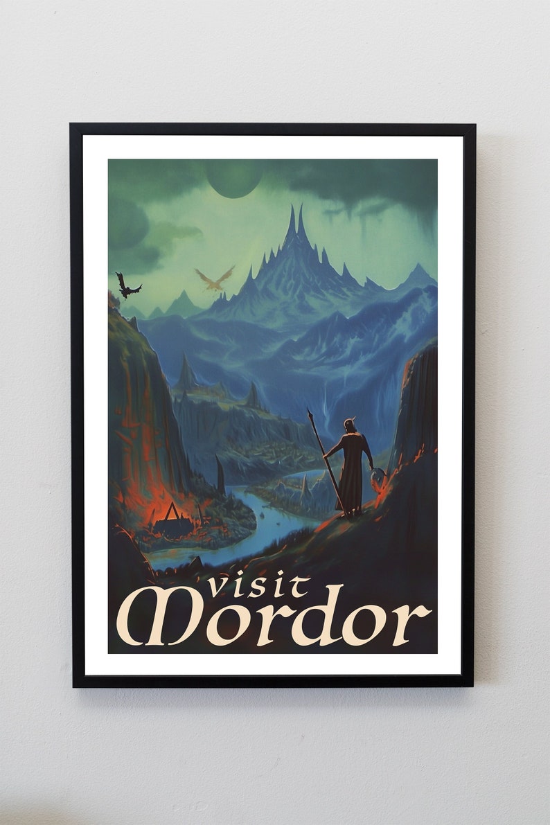 Lord of the Rings Visit Mordor Digital File Printable Fan Art Travel ...