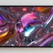 Pink Y2K Digital Art Print, Abstract Metal Bubbles, Glassy Texture Wall ...