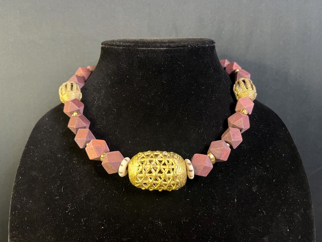 Mountain Tribe African Chocker/ Wood, Bone and Brass - Etsy