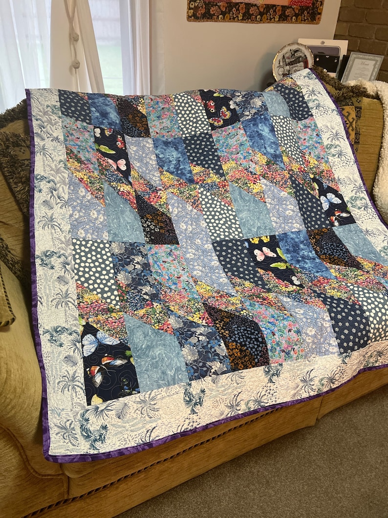 Handmade Quilt for Single Bed or Sofa or Picnic Table Gift for Someone ...