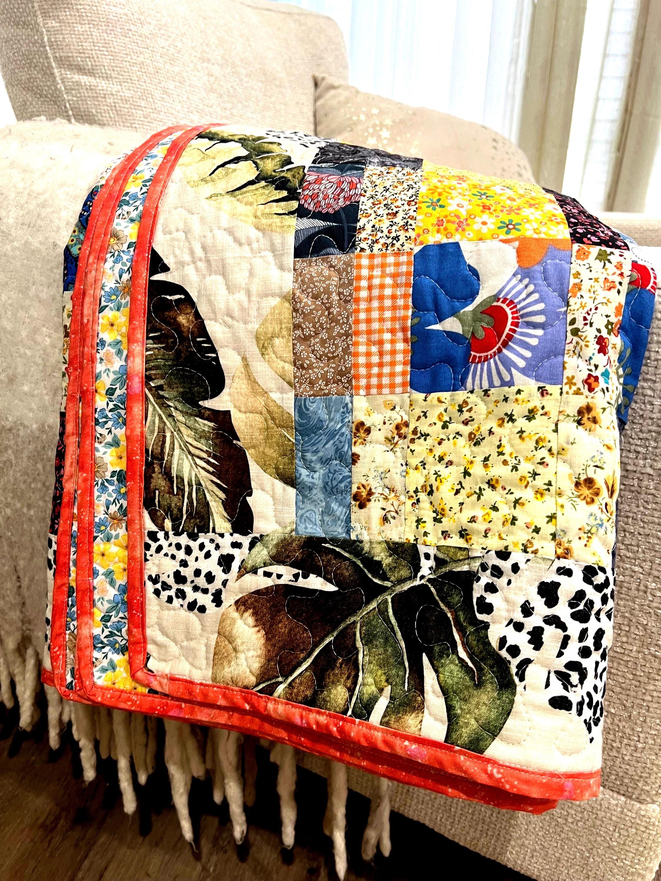 Potato Chip Quilt Pattern: Easy QAYG Scrap Quilt Tutorial (PDF Download ...