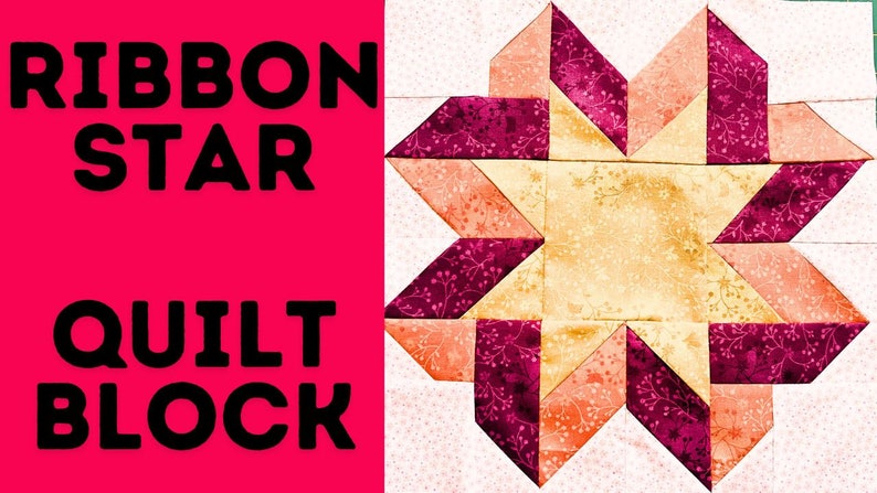 Ribbon Star Quilt Block - Etsy