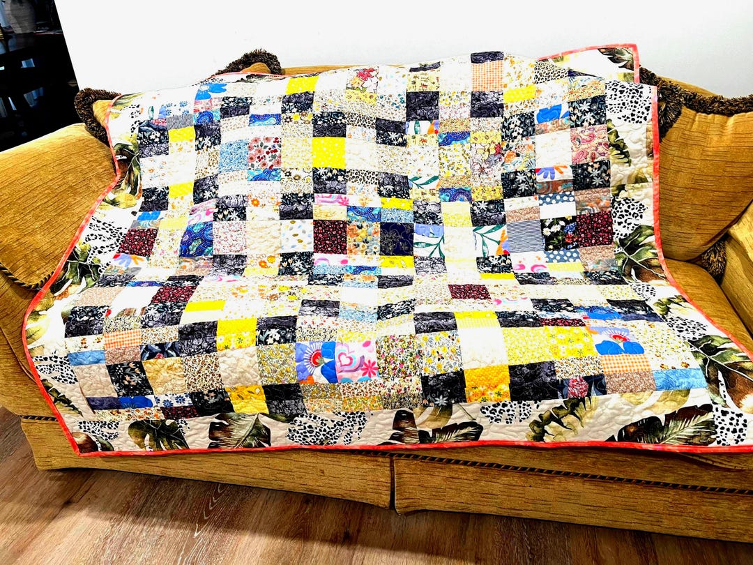 Potato Chip Quilt Pattern: Easy QAYG Scrap Quilt Tutorial (PDF Download ...