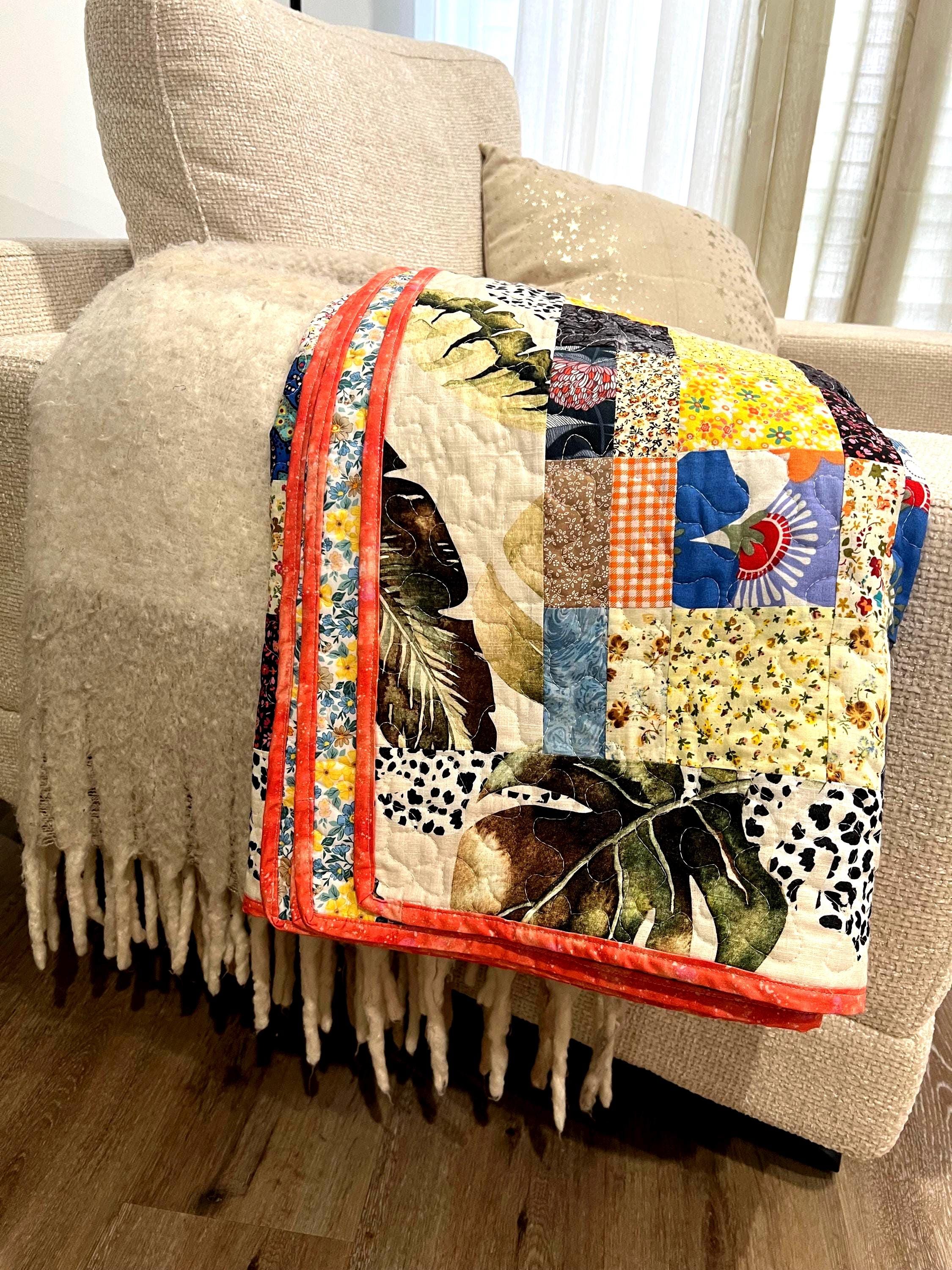 Potato Chip Quilt Pattern: Easy QAYG Scrap Quilt Tutorial (PDF Download ...