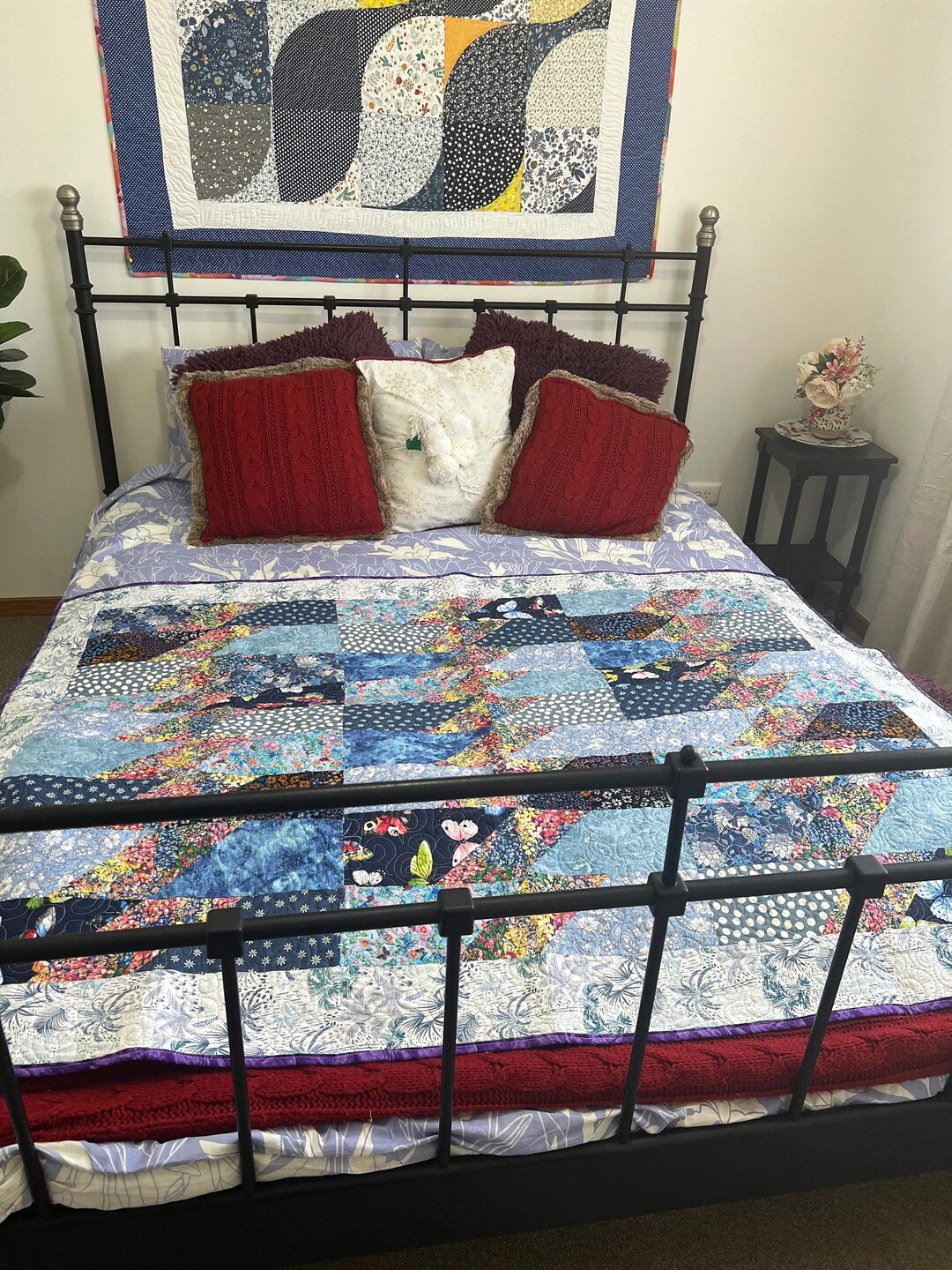 Handmade Quilt for Single Bed or Sofa or Picnic Table Gift for Someone ...