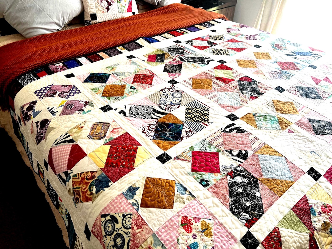 Traditional Patchwork Quilt, Handmade One of a Kind Original Heirloom ...