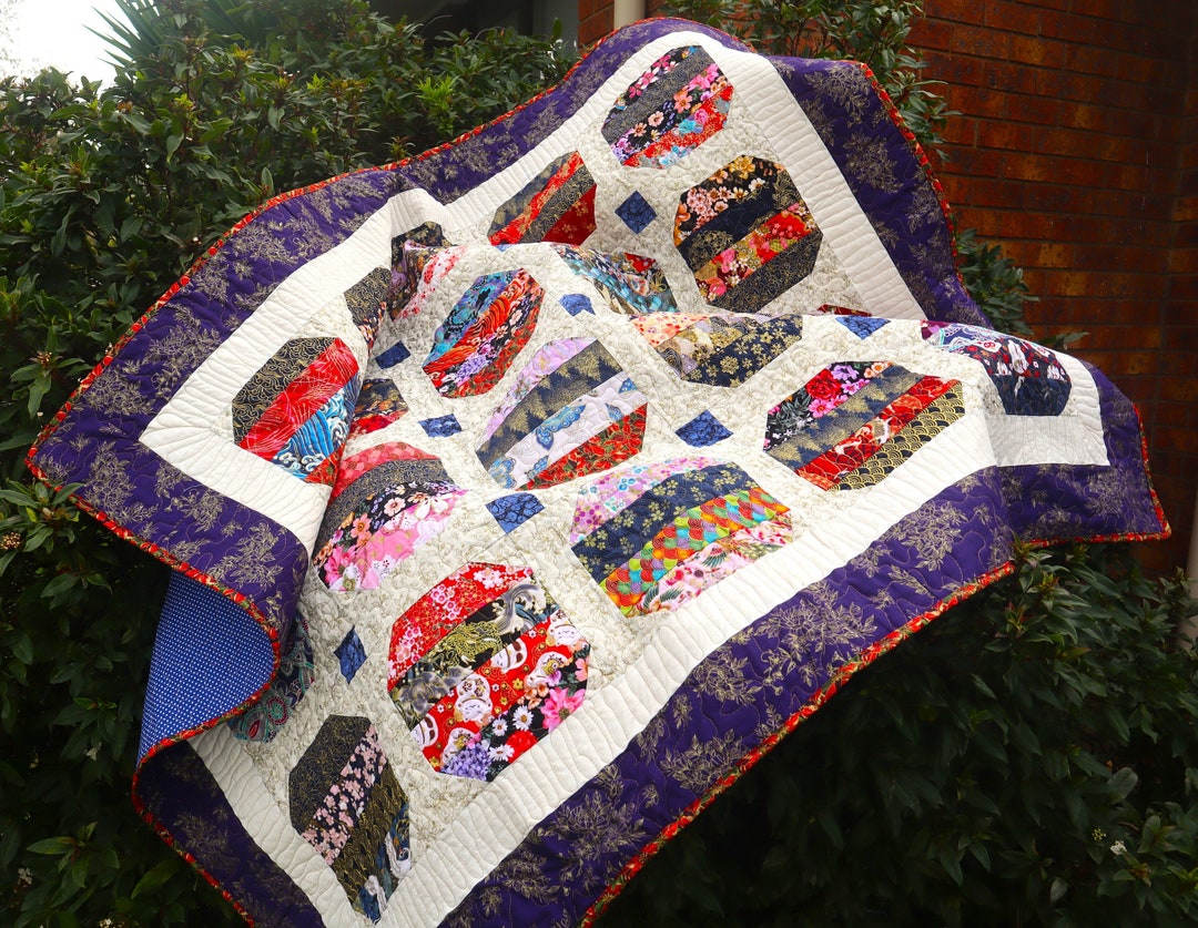 Japanese Lantern Quilt Pdf Pattern Download Pattern Printable Full Video Tutorial on ...
