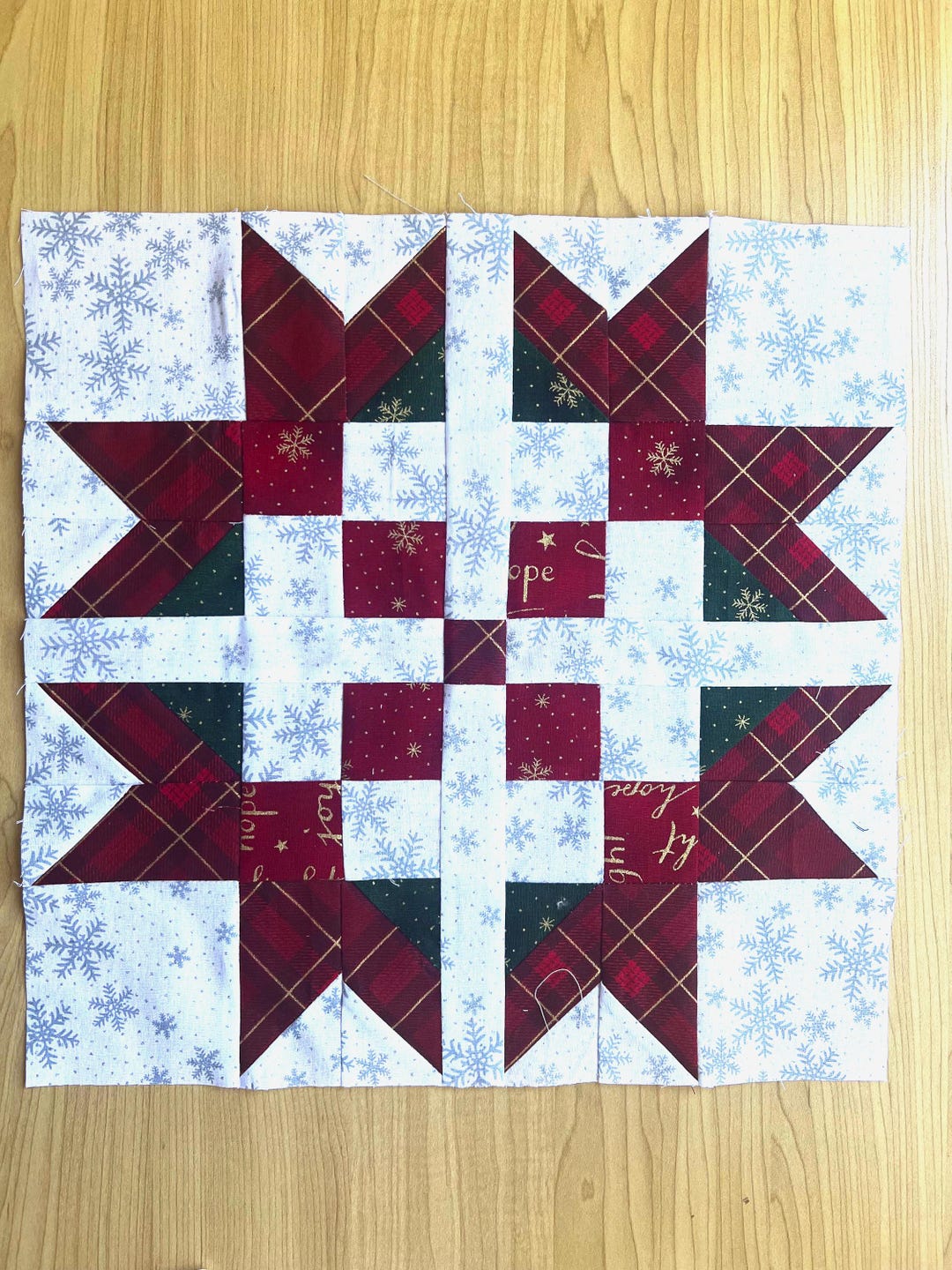 Scandinavian Christmas Quilt Block Simple Step by Step Instruction Full ...