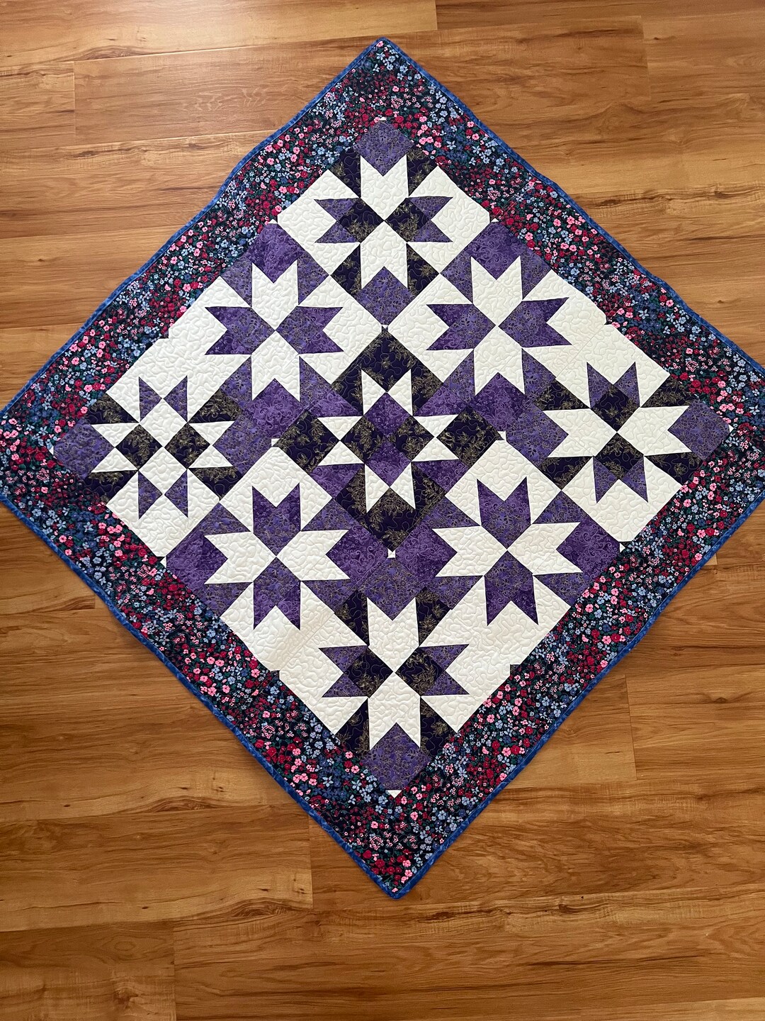 Throw Quilt for Sofas Handmade Soft and Cozy Quilt. Reversible Quilt ...