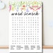 Baby Word Search, Floral Baby Shower Game, Baby Shower Games, Word ...
