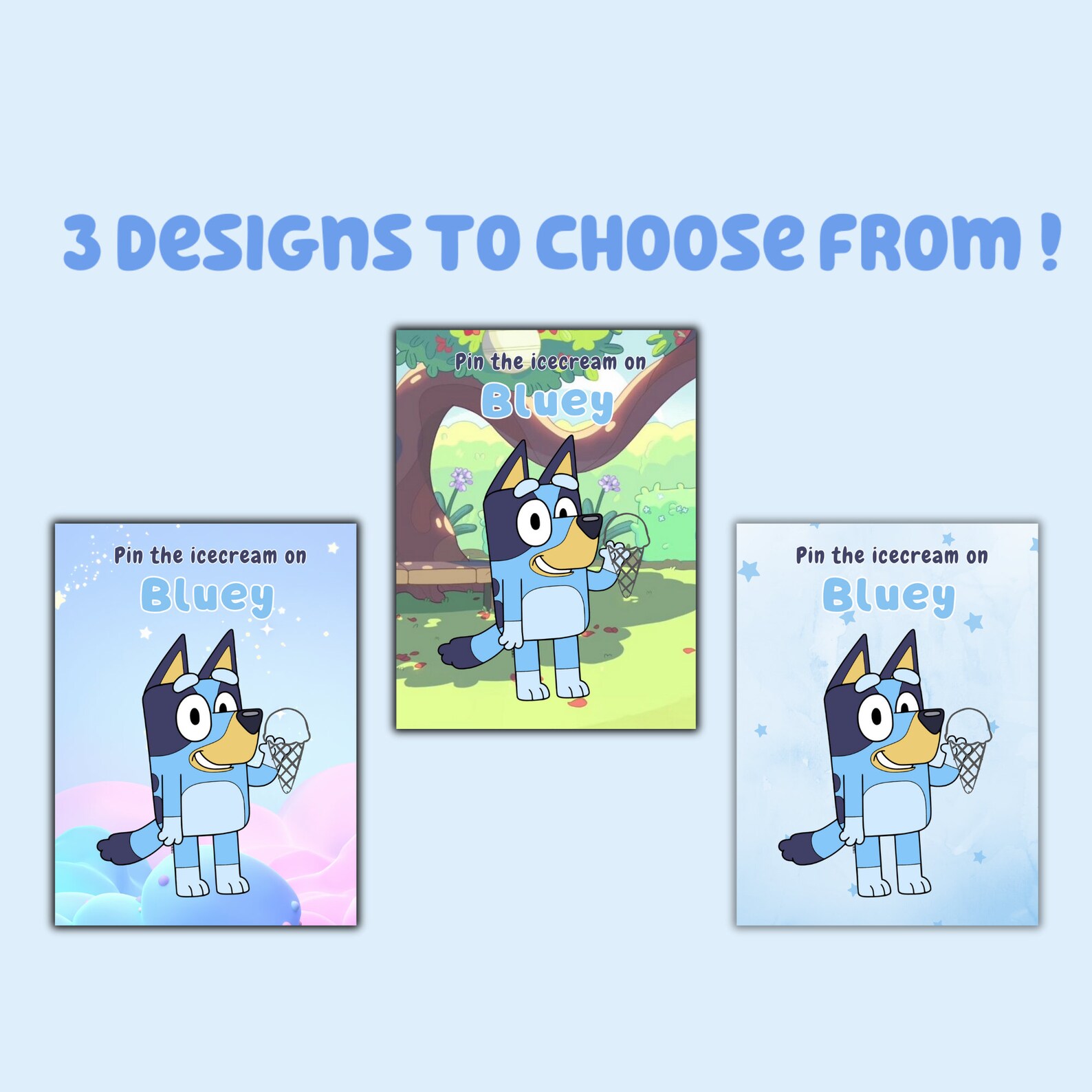 Pin the Tail on Bluey, Pin the Tail Game, Bluey Party, Bluey Party ...