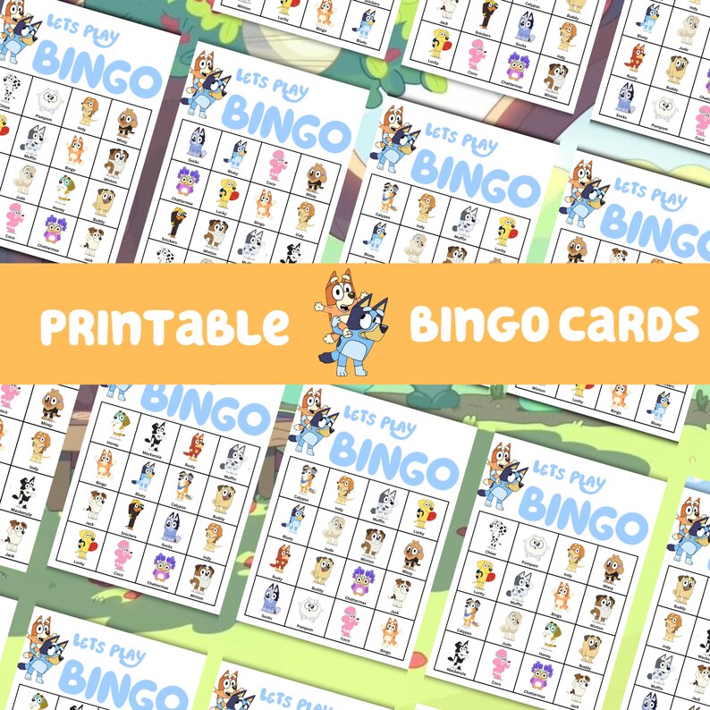 Bluey Bingo, Bluey Birthday Bingo, Instant Download, Bluey Theme Bingo ...