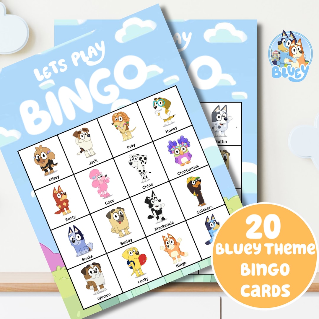 Bluey Bingo Birthday Game, Bluey Birthday Bingo, Instant Download ...