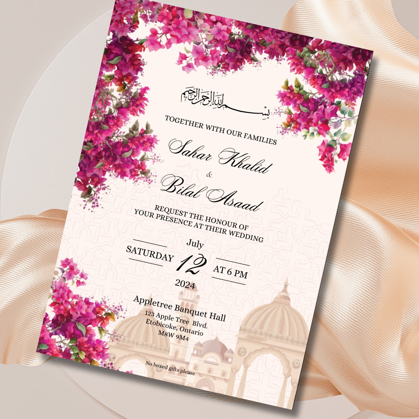 Muslim Wedding Invitation, Islamic Wedding, Digital Nikaah Invite ...