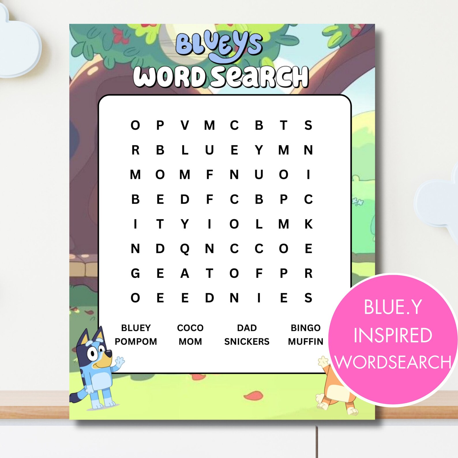 Bluey Wordsearch, Bluey Birthday Game, Bluey Birthday Word Search ...