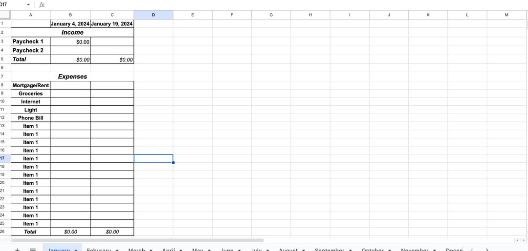 2024 SIMPLE BUDGET, Budget Planner for Google Sheets, Bi Weekly Budget Spreadsheet, Bi Weekly ...