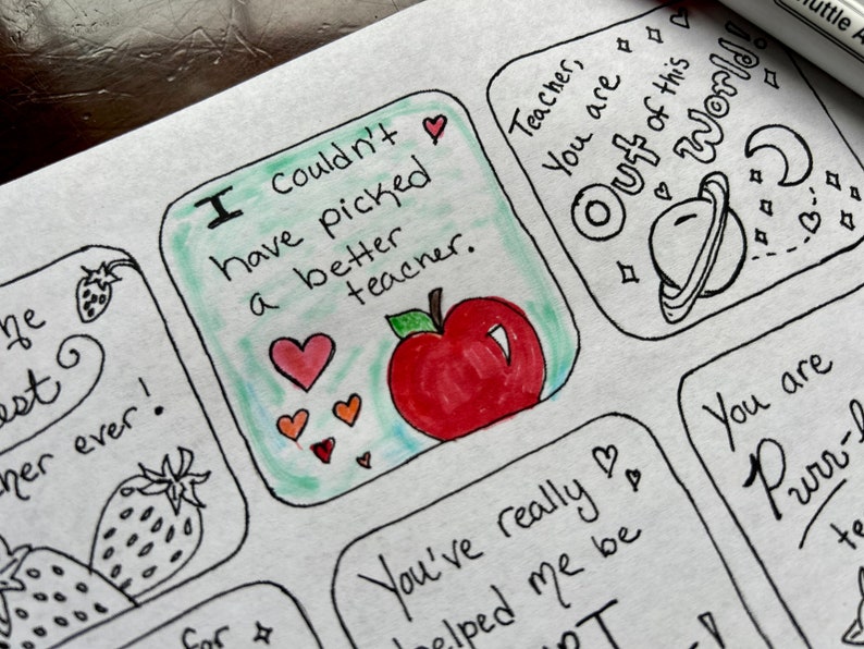 Teacher Appreciation Gift Tags for Coloring - Etsy