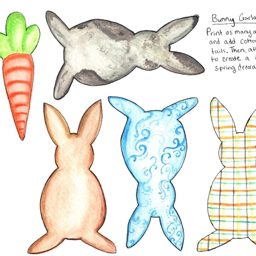 Bunny Garland Printable Pattern for Easter or Nursery - Etsy