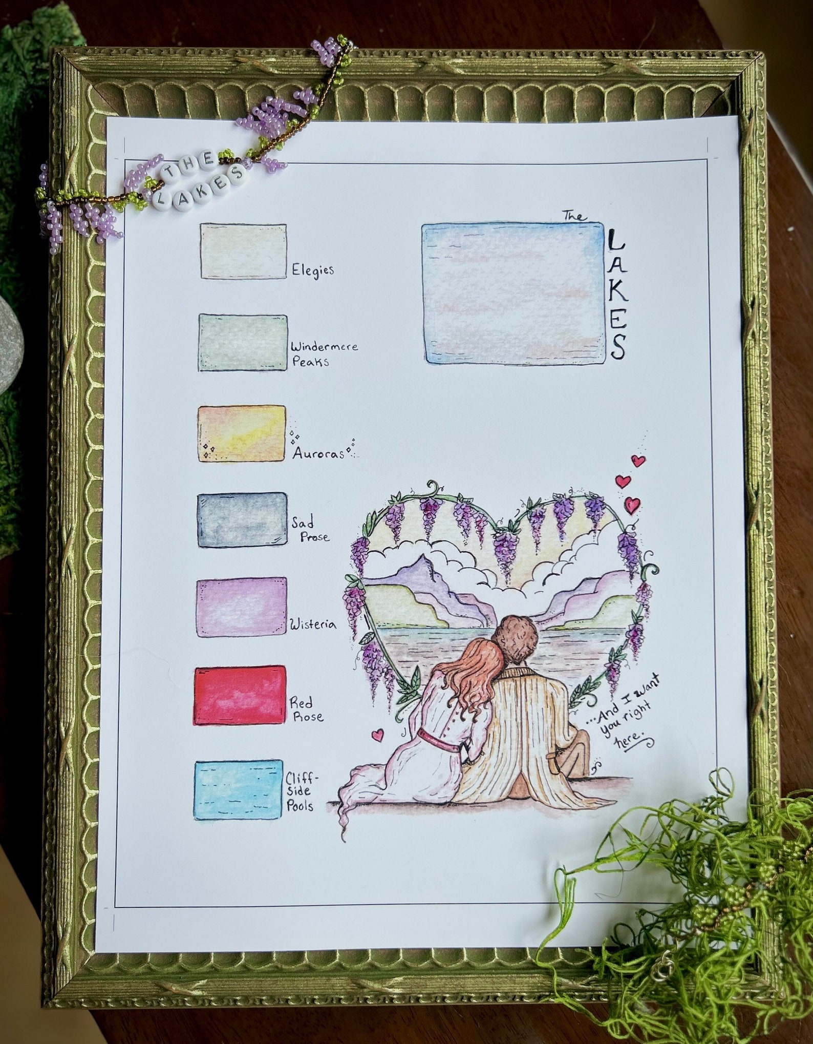 The Lakes Color Palette Watercolor Illustration 8x10 Print - Etsy