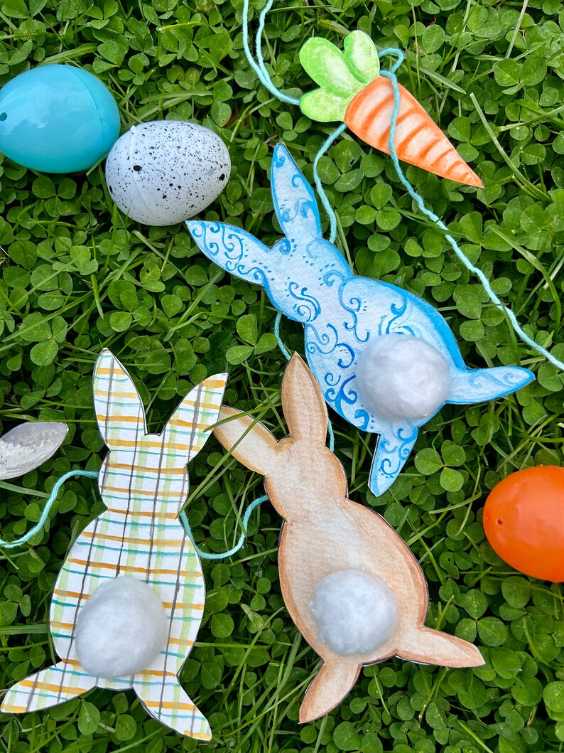 Bunny Garland Printable Pattern for Easter or Nursery - Etsy