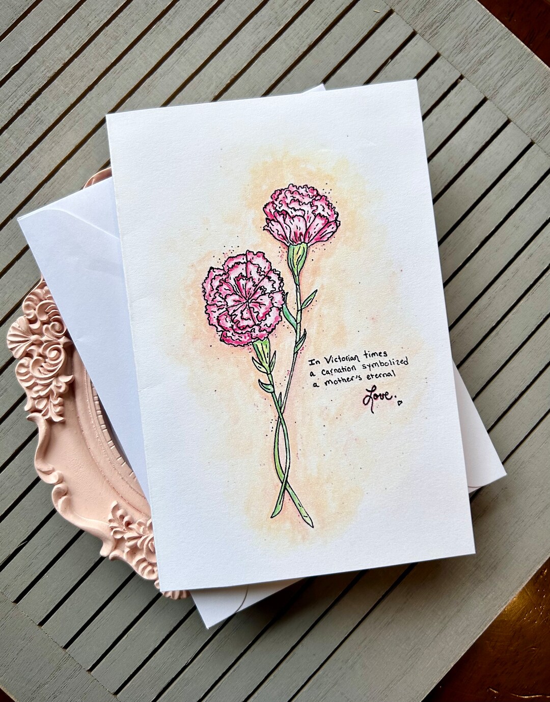 Carnation Symbolism Watercolor Mother’s Day Card or Art Print - Etsy