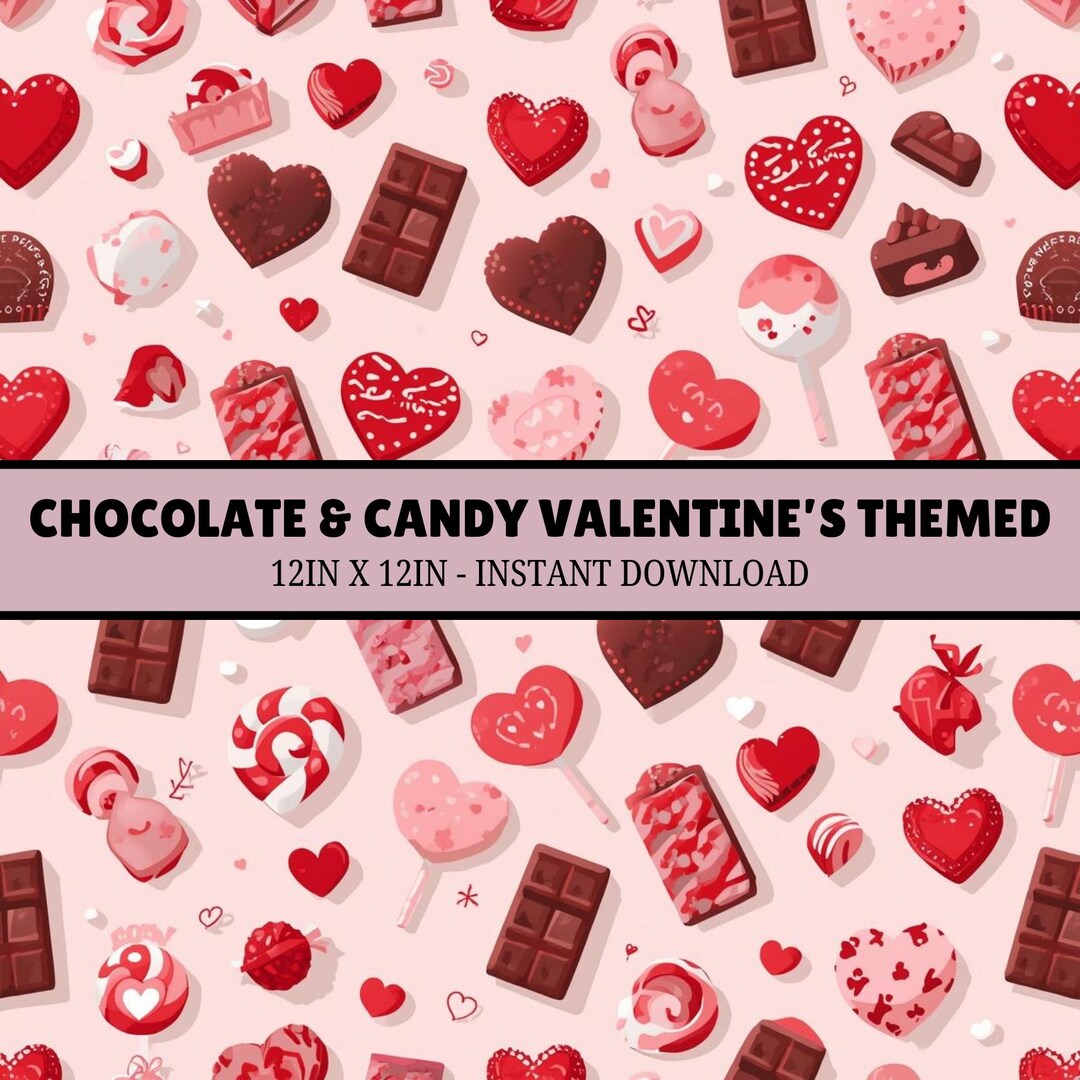 18 Chocolate Candy Valentines Digital Papers | Seamless Patterns ...