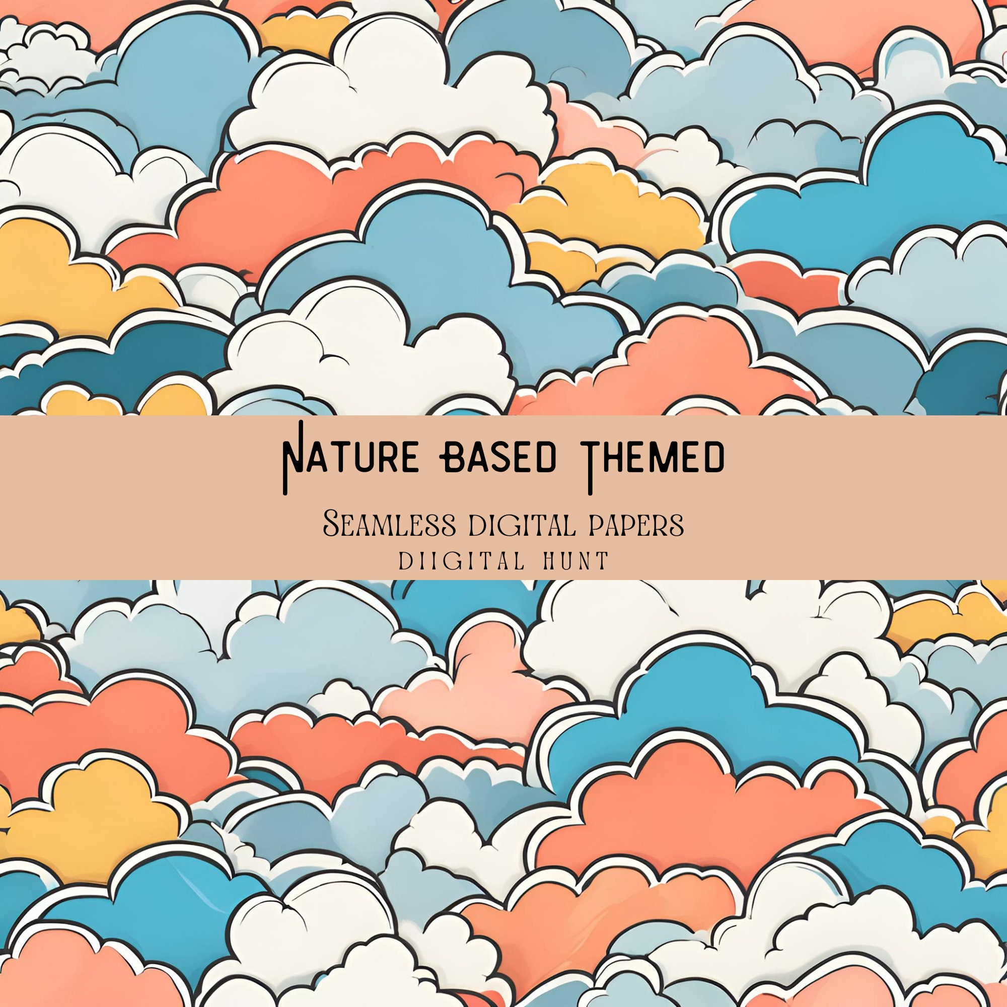 Nature Based Themed | Nature Theme Digital Paper | Seamless Pattern ...