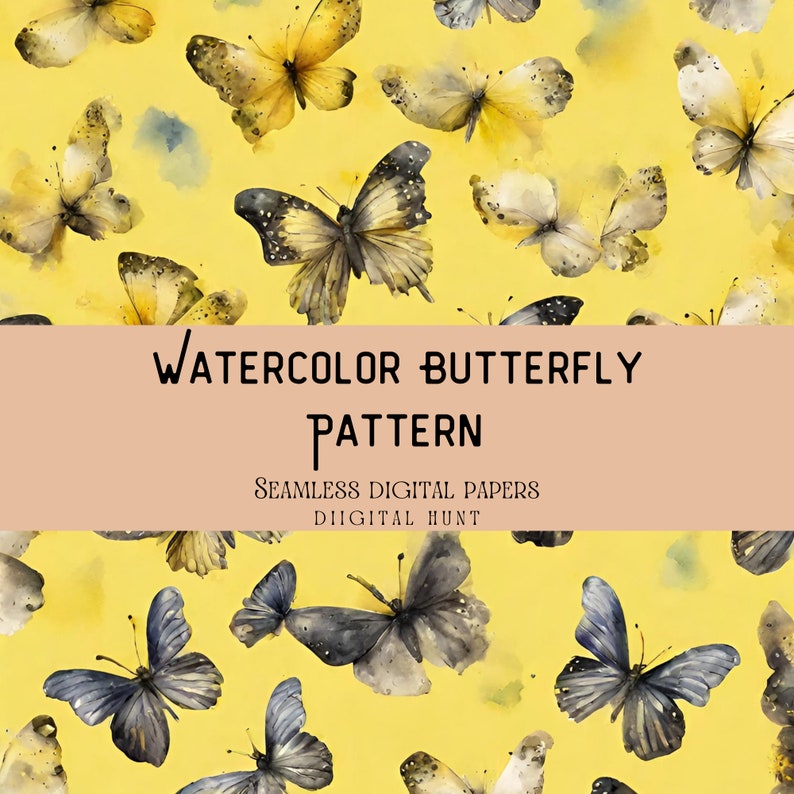Watercolor Butterfly A4 Size Butterfly Digital Paper Seamless Pattern ...