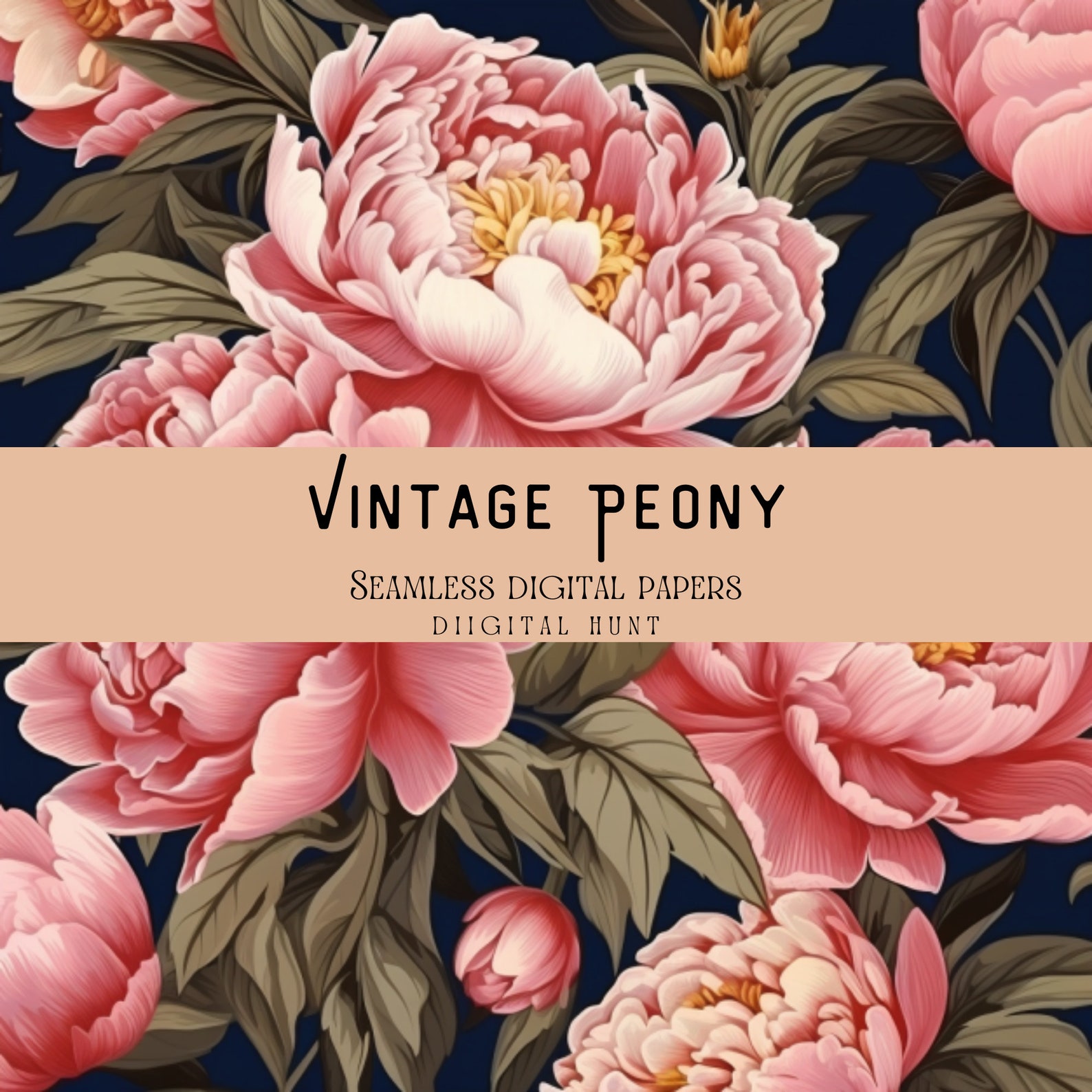 Vintage Peony Seamless Pattern Seamless Peony Peony Pattern Scrapbook ...
