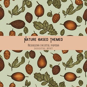 Nature Based Themed | Nature Theme Digital Paper | Seamless Pattern ...